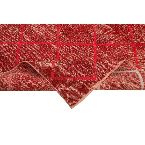 Borough Wharf Geometric Carpet Red Geometric Cotton Wool Hand Woven ...