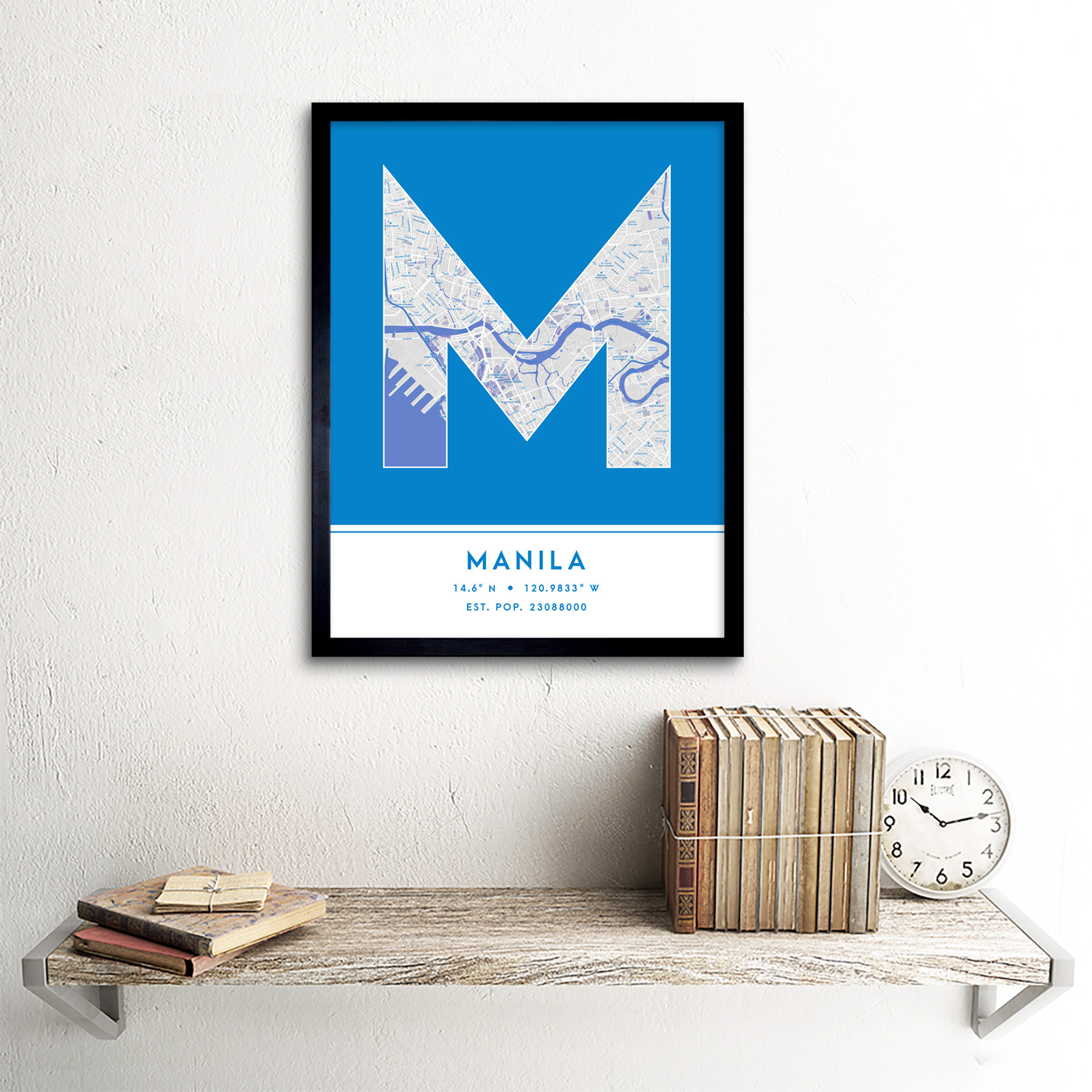 Wee Blue Coo Manila Philippines City Map - Picture Frame | Wayfair.co.uk
