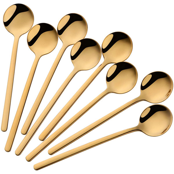 Stainless Steel Spoons Set of 9- Coffee Stirring Spoons Black Velvet ...