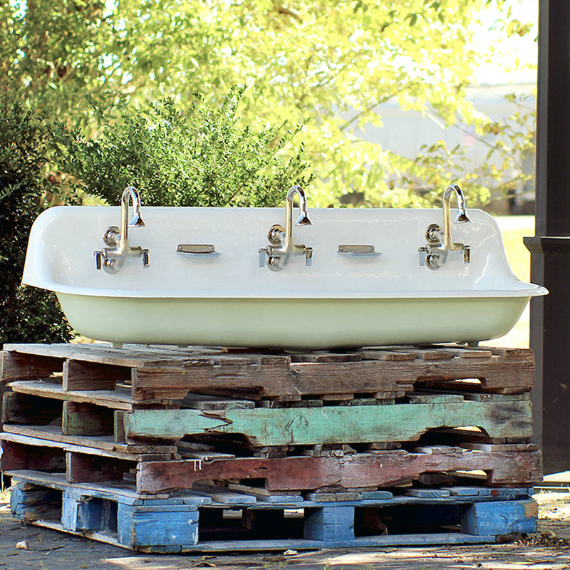 Kohler Brockway Farm Cast Iron Porcelain Trough Sink Package | Wayfair.ca