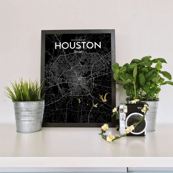 OurPoster.com Houston City Map - Panoramic Graphic Art | Wayfair