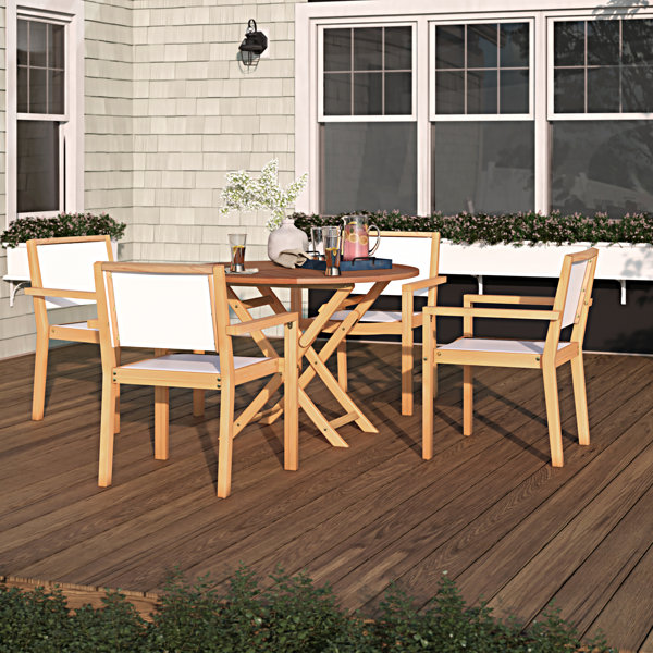 Loon Peak® Keziah Round 4 - Person Outdoor Dining Set & Reviews | Wayfair