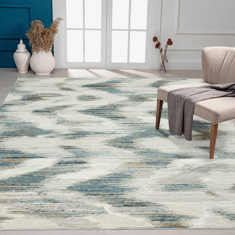 N Natori Ikat Area Rug in Blue | Wayfair