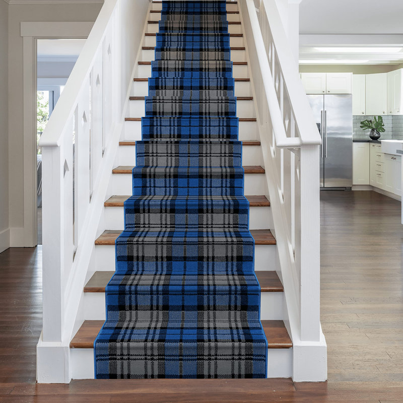Union Rustic Abrams Tufted Blue Stair Runner & Reviews | Wayfair.co.uk