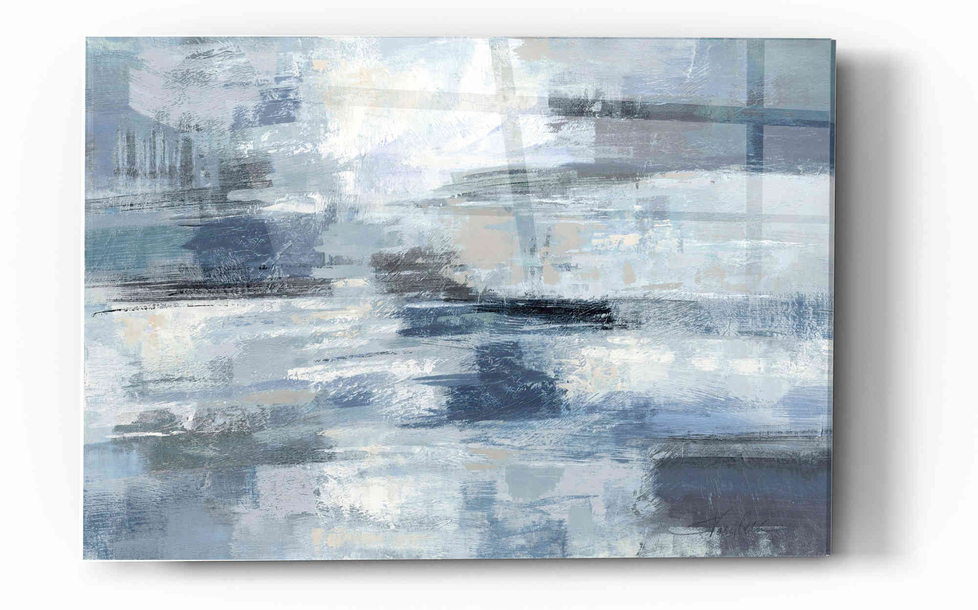 Wrought Studio Clear Water Indigo And Gray by - Painting on | Wayfair