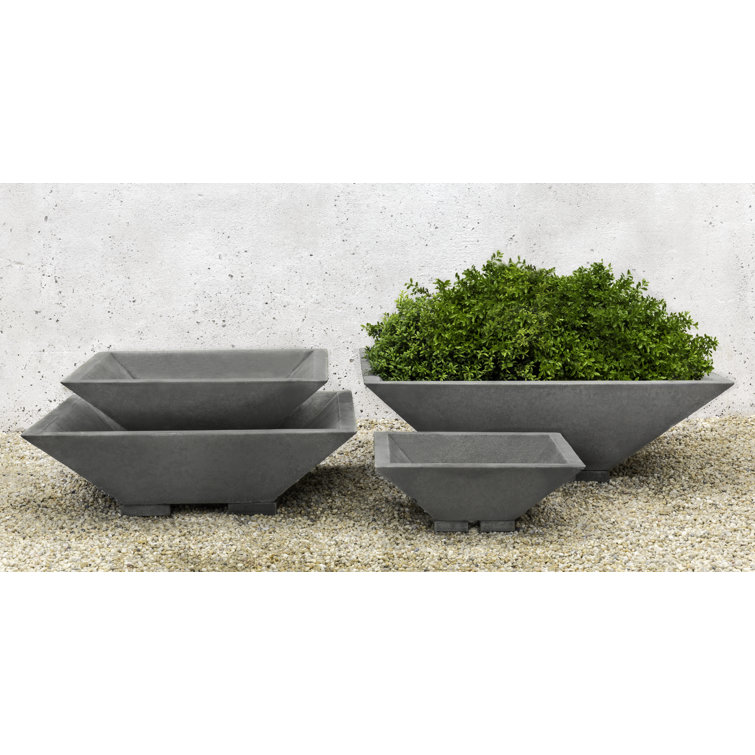 Campania International, Inc Square Zen Bowl Cast Stone Pot Planter ...