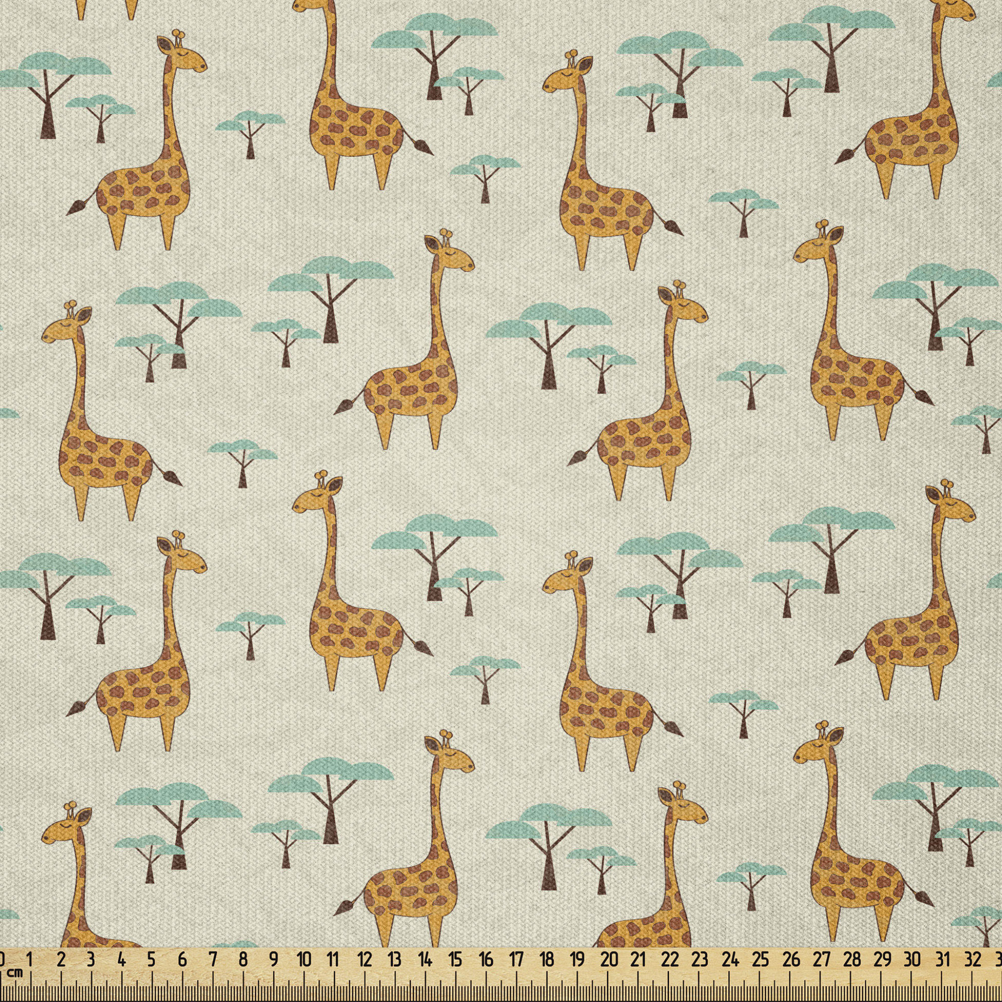 East Urban Home Giraffe Fabric By The Yard, Cartoon Style Giraffes ...