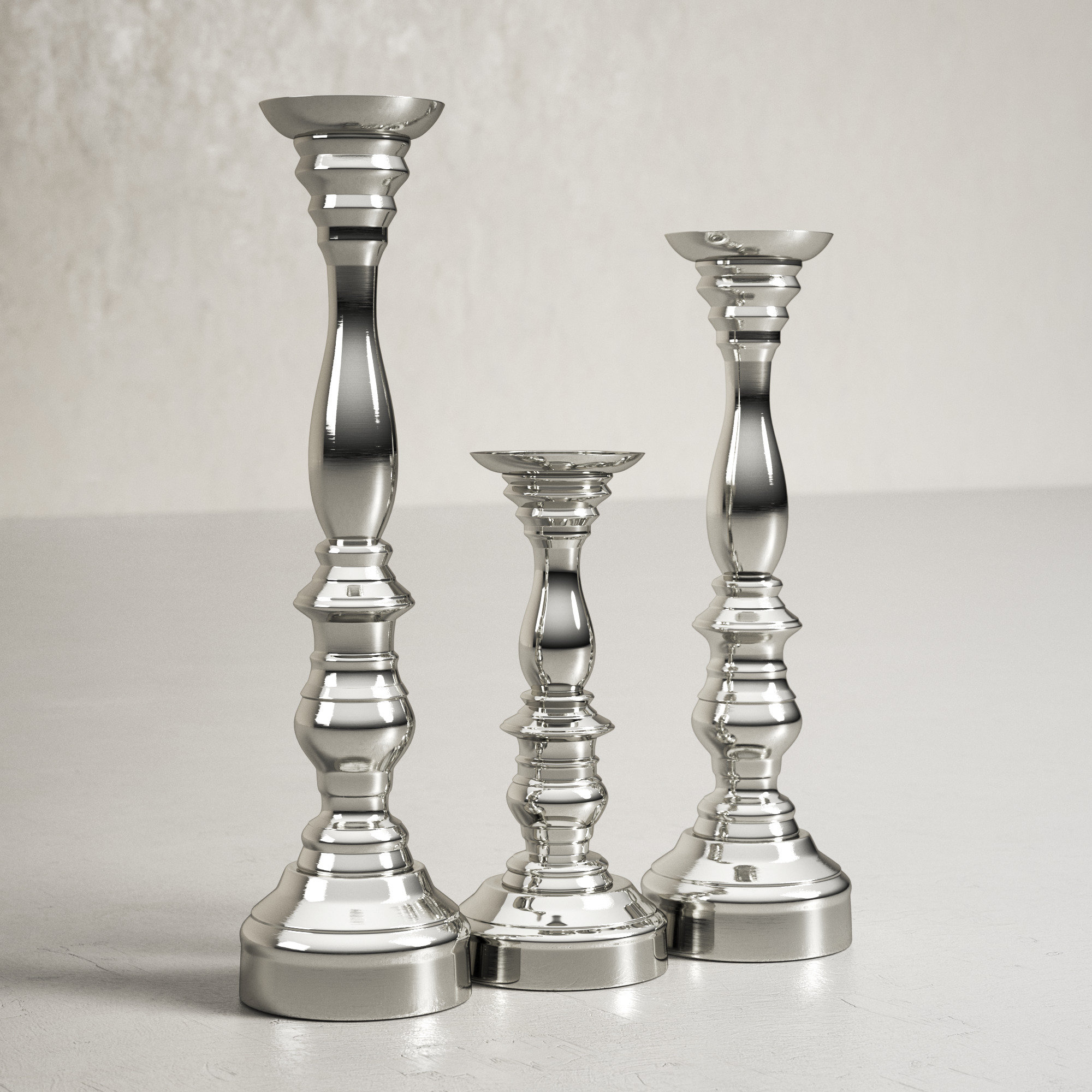 Birch Lane™ 3 Piece Metal Tabletop Candlestick Set & Reviews | Wayfair