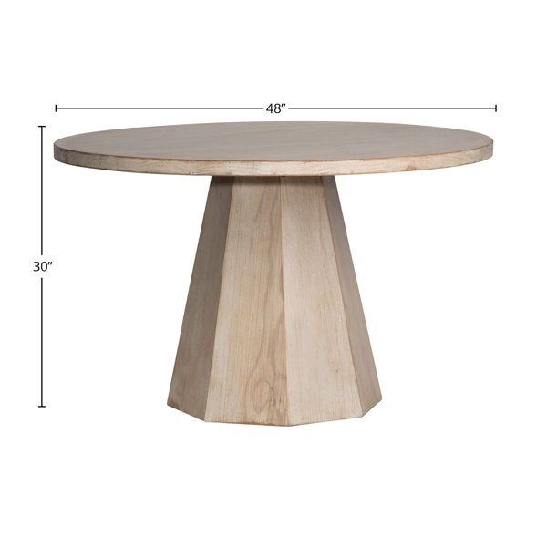 Dovetail Furniture Jansen 48-Inch Round Reclaimed Pine Light Wash ...