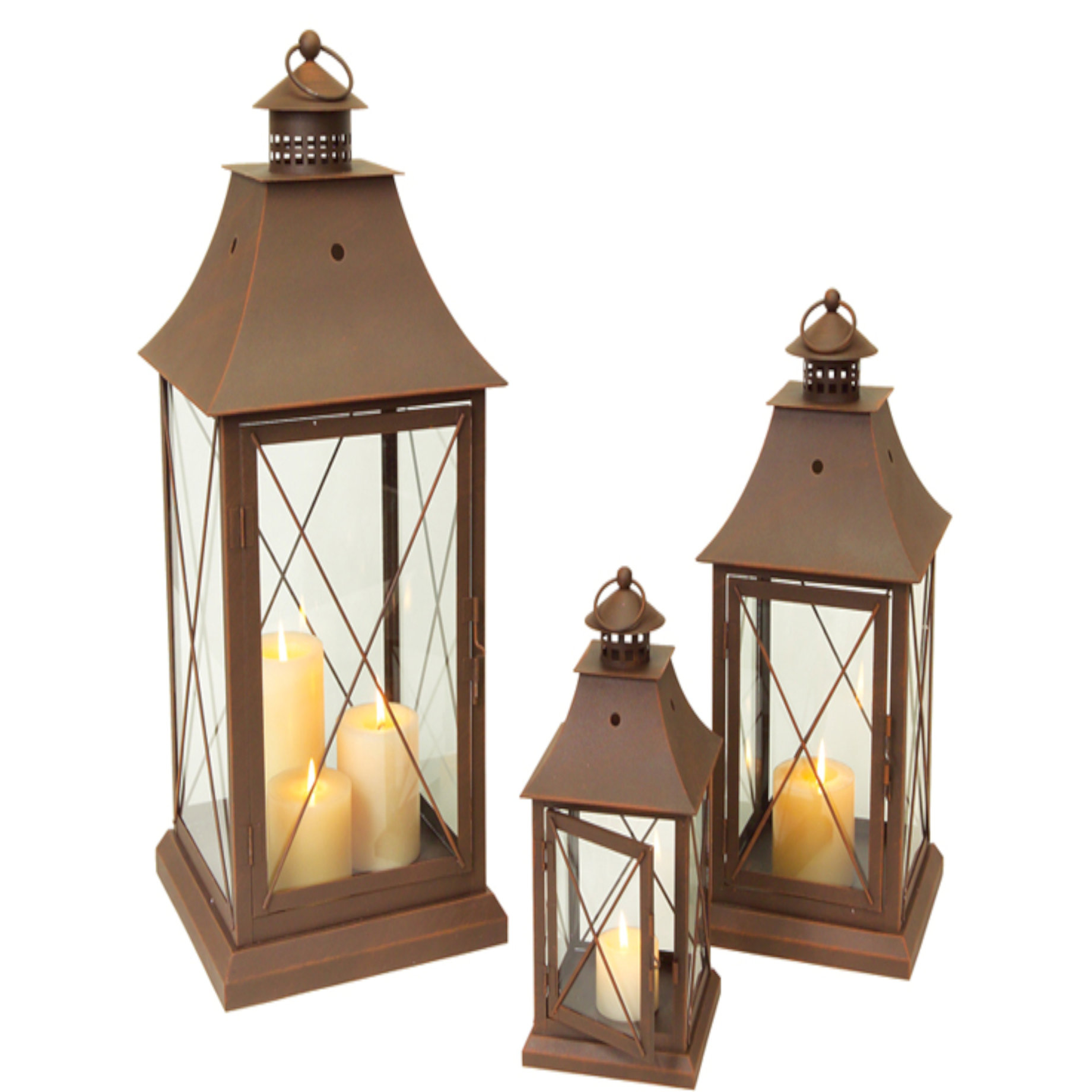 Charlton Home® 3 Piece Metal Lantern Set & Reviews | Wayfair