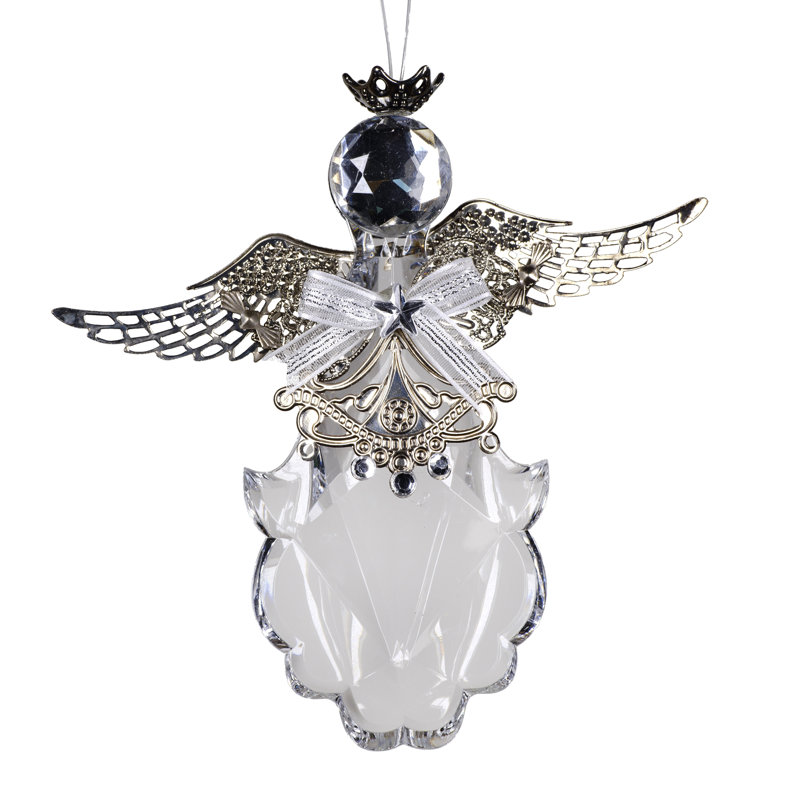 The Seasonal Aisle Acrylic Angel With Wing Hanging Figurine Ornament ...