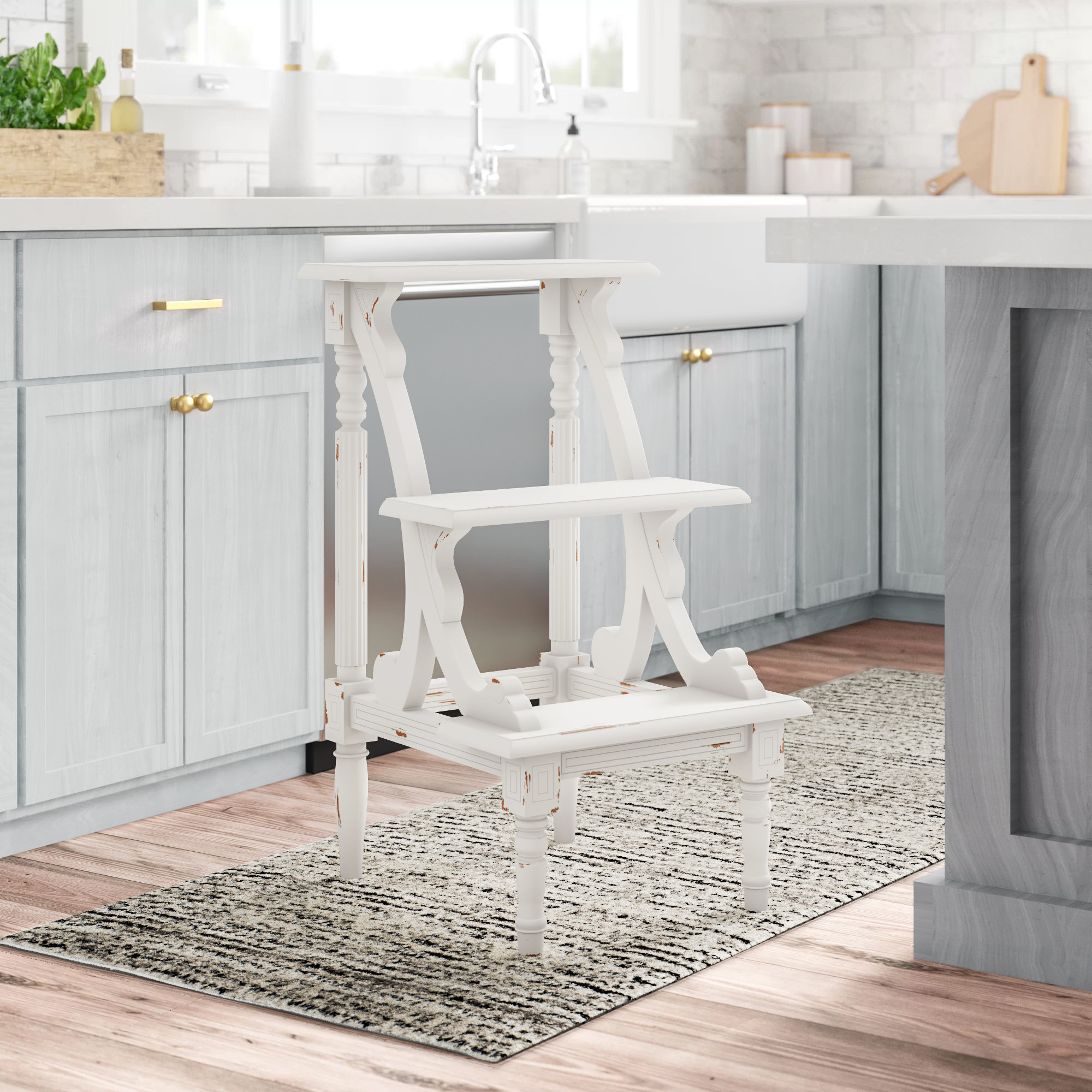 WFX Utility™ Library 3 Step Wood Step Stool & Reviews | Wayfair