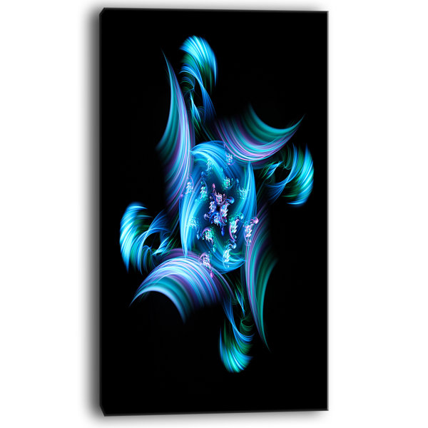 DesignArt Blue Stained Glass Graphic Art on Wrapped Canvas | Wayfair
