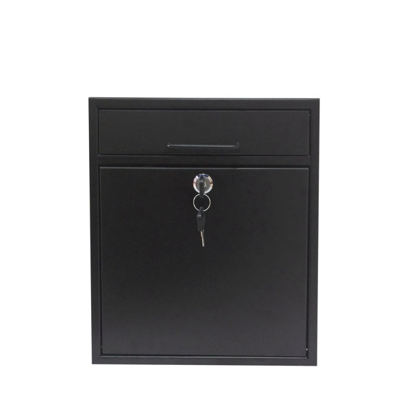 Fixturedisplays® Black Outdoor Drop Box Locking Drop Box, Wall Mounted ...