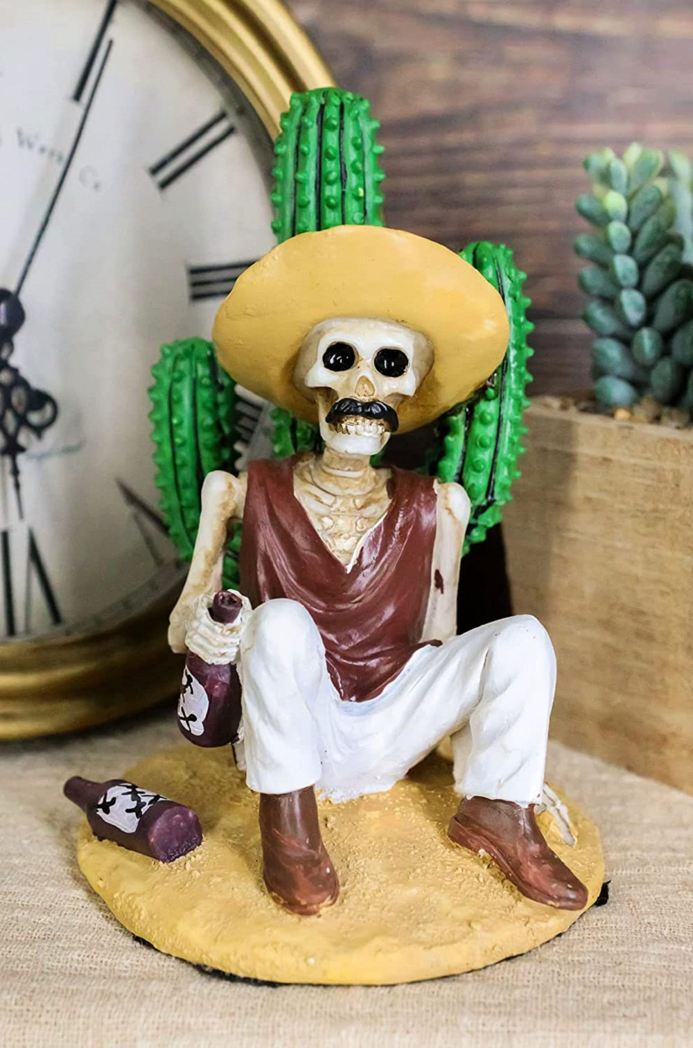 Trinx Demerrick Ebros El Borracho Drunk Desert Bandit Skeleton Figurine ...