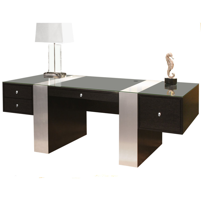 Newcomb Glass Executive Desk & Reviews | AllModern