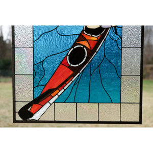 Winston Porter Boat Canoe Stained Glass Window Panel | Wayfair