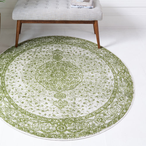Charlton Home® Power Loom Performance Green Rug & Reviews | Wayfair