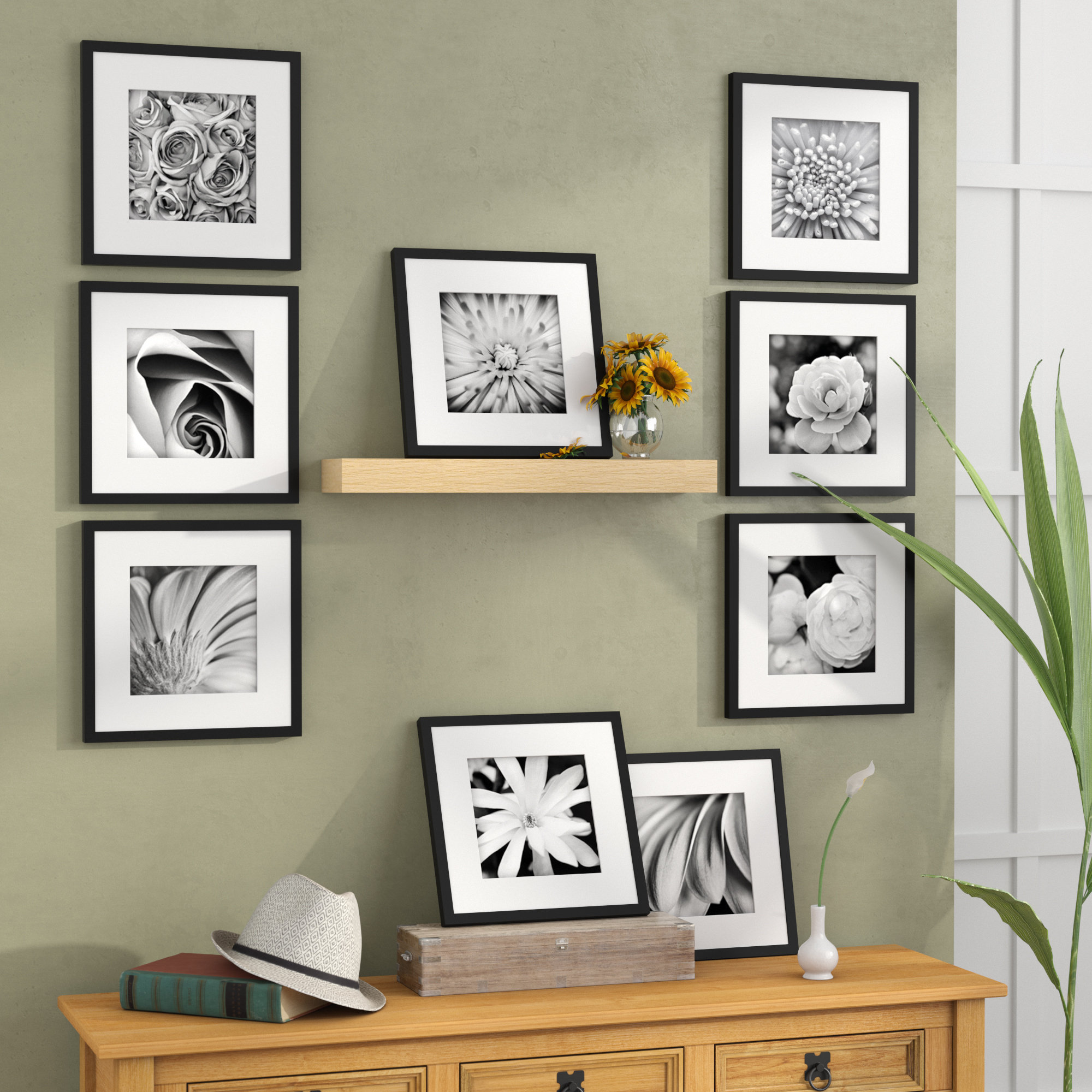Latitude Run® Breskin Wood Gallery Picture Frame - Set of 9 & Reviews ...
