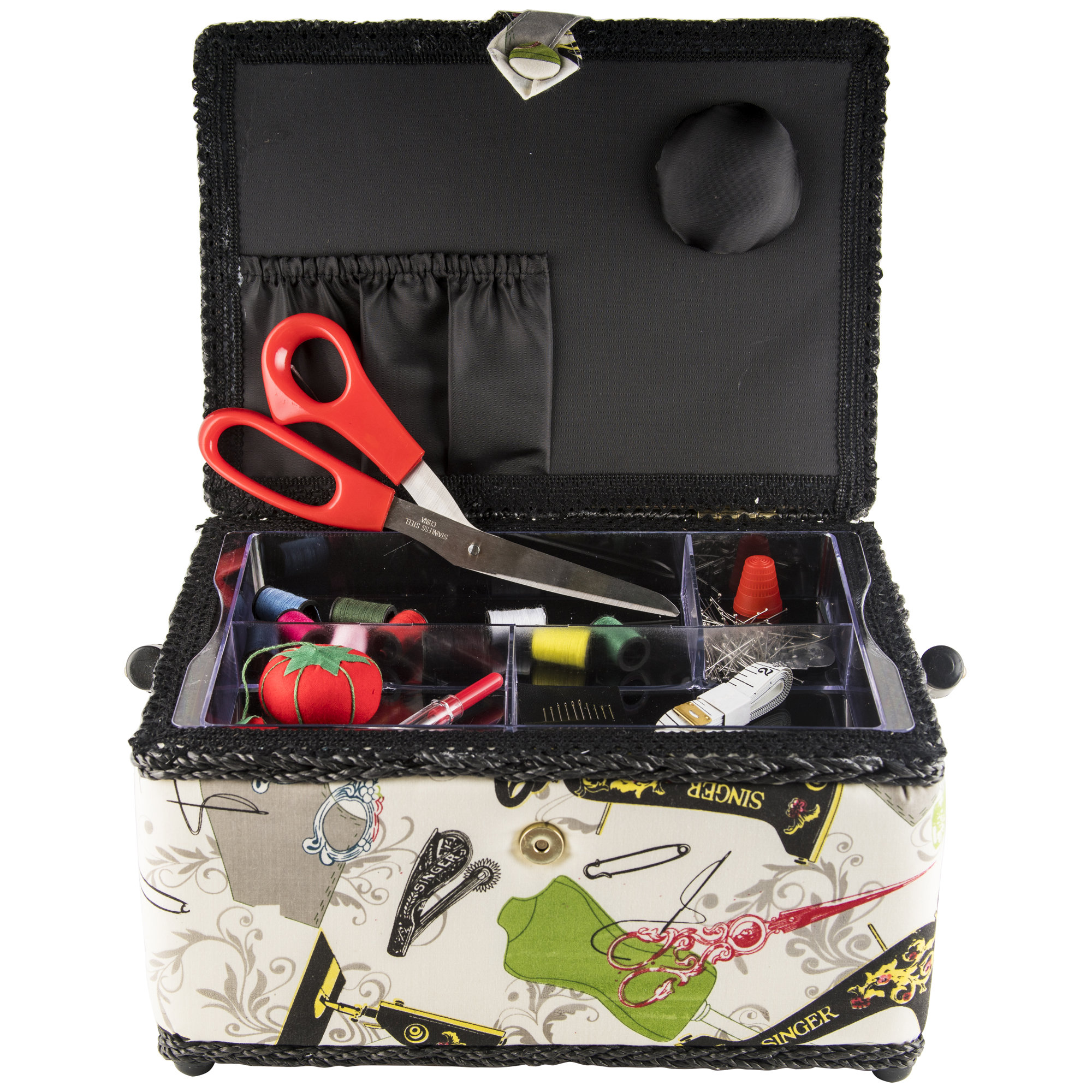 Singer - Large Sewing Basket Kit (Vintage Sewing Machine) & Reviews ...