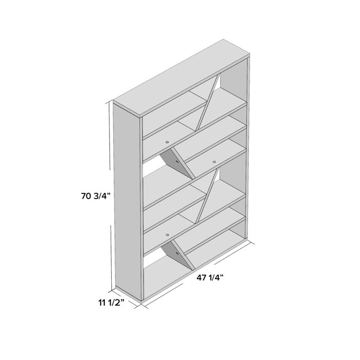 17 Stories Dailey 180Cm H x 120Cm W Geometric Bookcase & Reviews ...