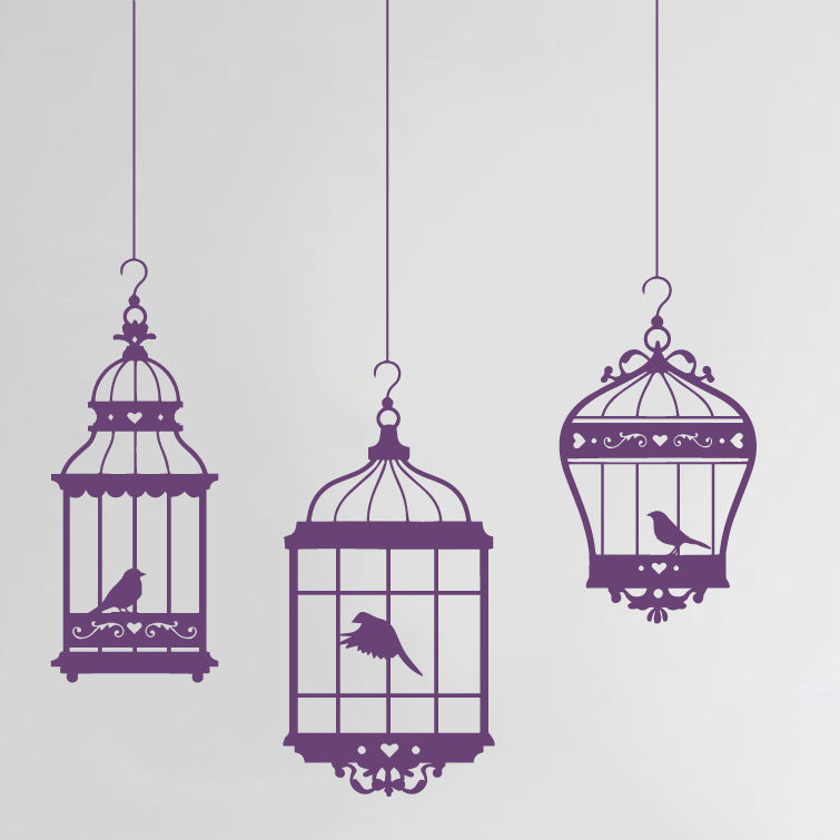 Ophelia & Co. Pretty Bird Cages Wall Decal & Reviews | Wayfair