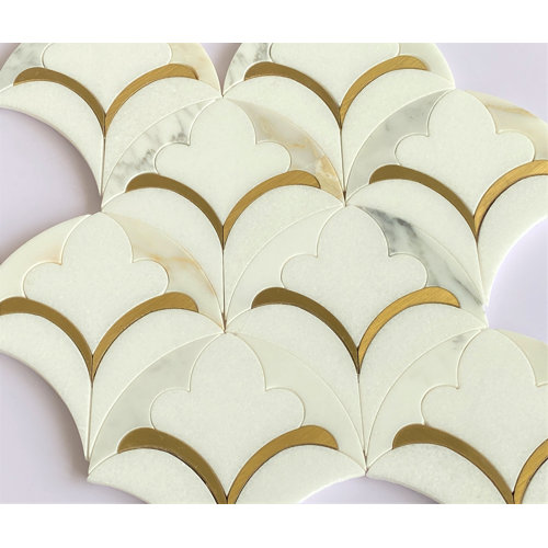 ES Stone Water Jet Water Jet 14" x 13" Marble Mosaic Tile | Perigold