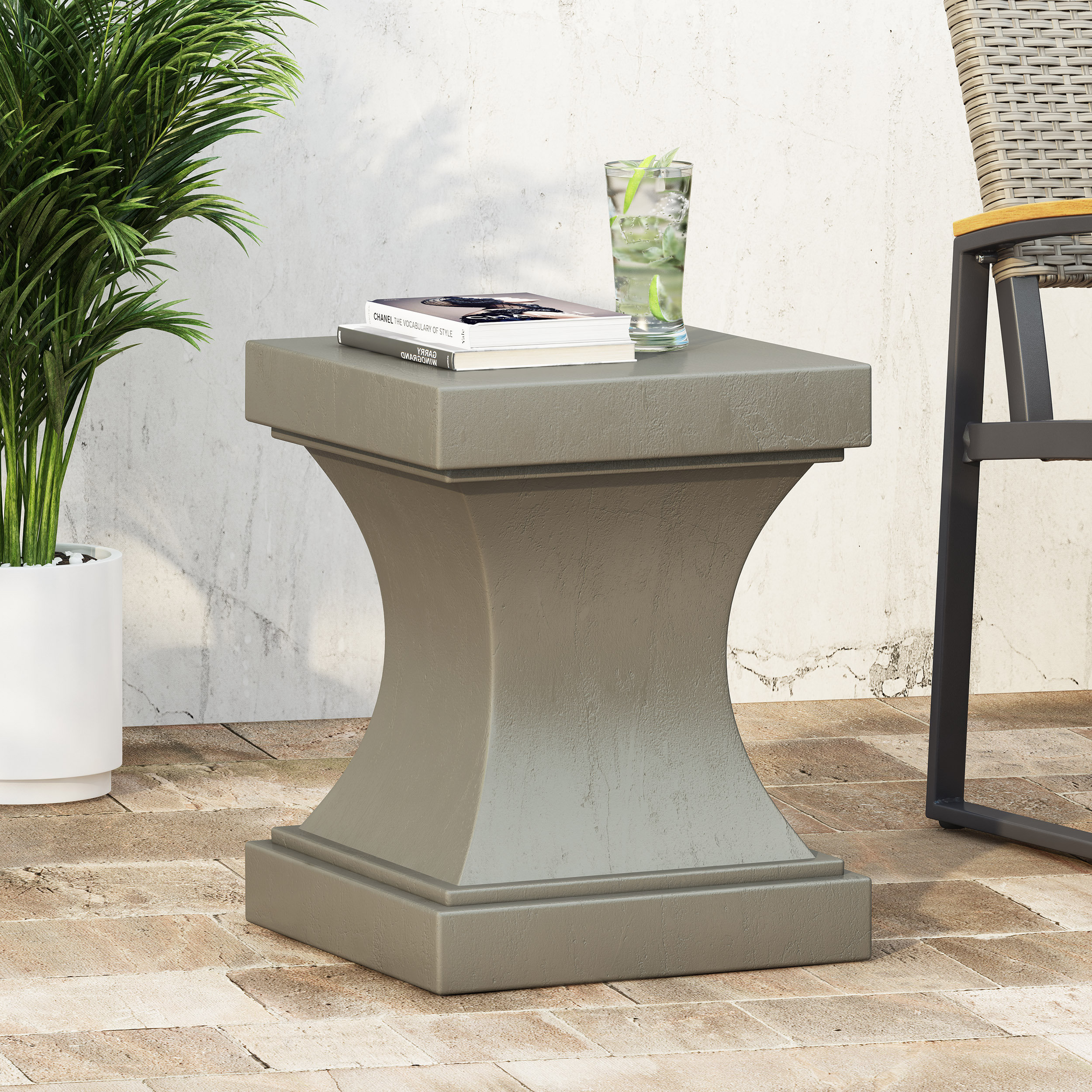 Charlton Home® Aberdeen Concrete Outdoor Side Table & Reviews | Wayfair