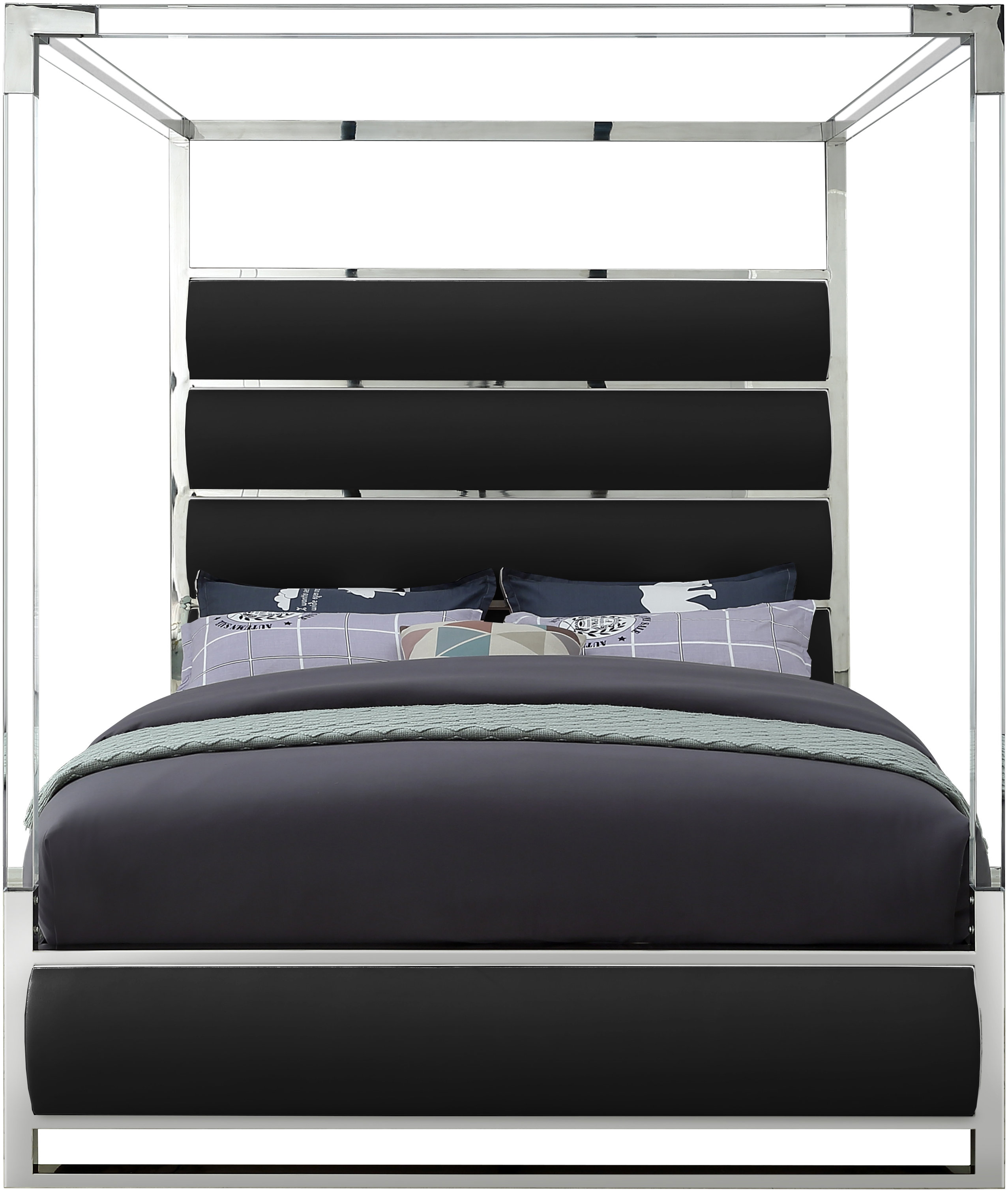 Orren Ellis Niviarsiaq Upholstered Low Profile Canopy Bed & Reviews ...