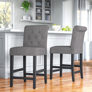 Wayfair | Full Back Grey Counter Height Bar Stools You'll Love in 2022