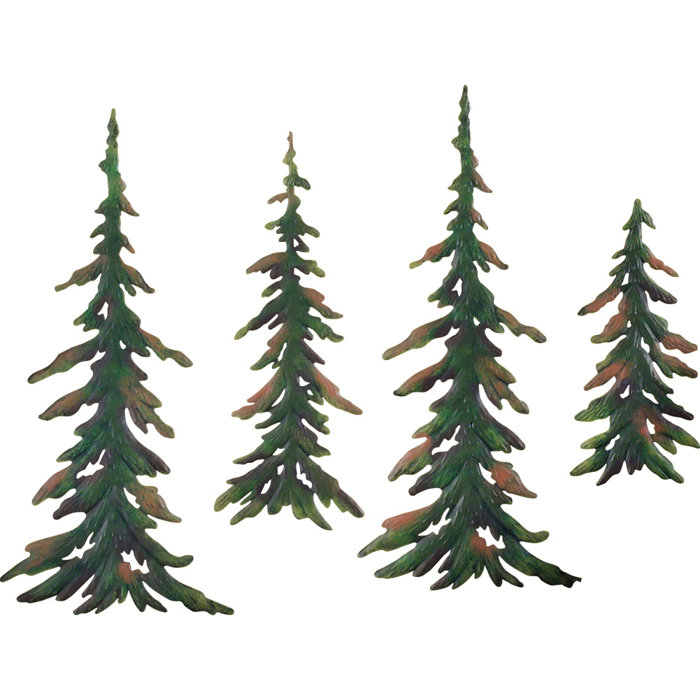 Millwood Pines 3 Piece Evergreen Pine Tree Wall Décor Set | Wayfair