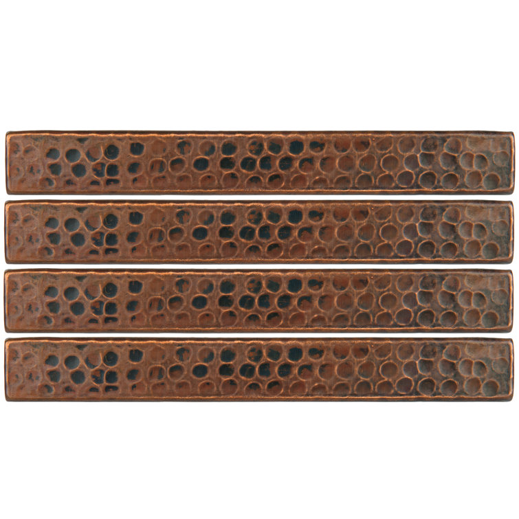 Premier Copper Products 1" x 8" Hammered Copper Tile - Quantity 4 | Wayfair