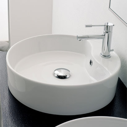 Scarabeo by Nameeks Geo Ceramic Circular Vessel Bathroom Sink with ...