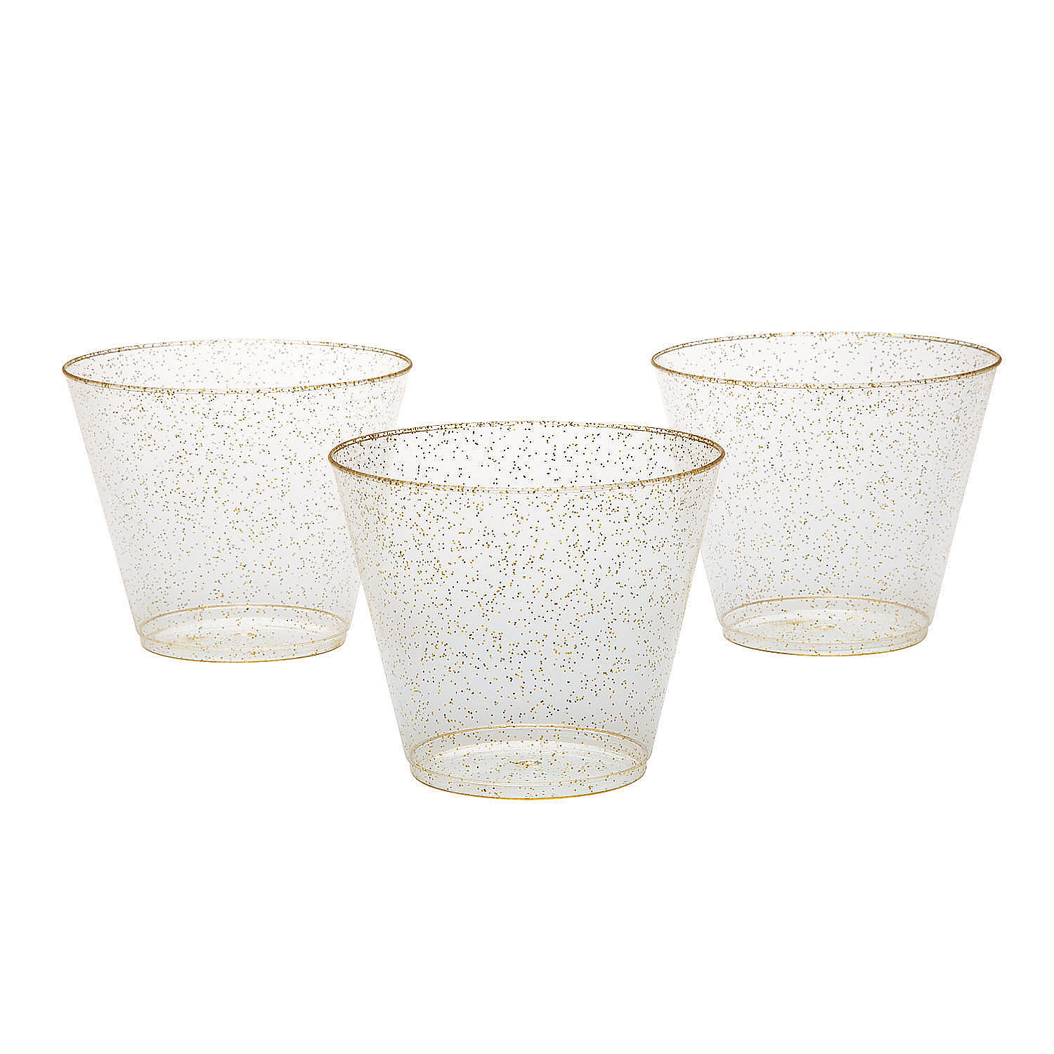 Oriental Trading Company Gold Glitter Plastic Cups | Wayfair