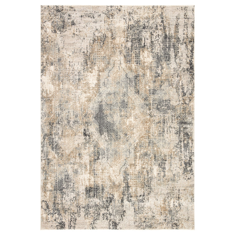 17 Stories Jackeline Power Loom Gray/Ivory Rug | Wayfair
