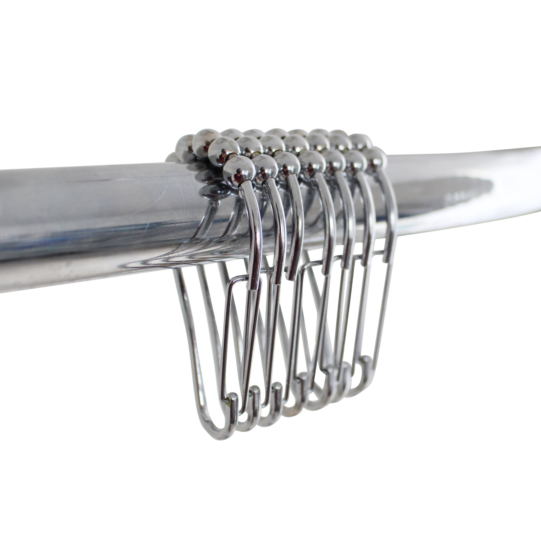 Splash Home Premium Spring Roller Shower Curtain Hooks & Reviews | Wayfair