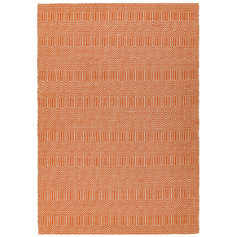 Wade Logan Mosig Handwoven Cotton/Wool Orange/White Rug & Reviews ...