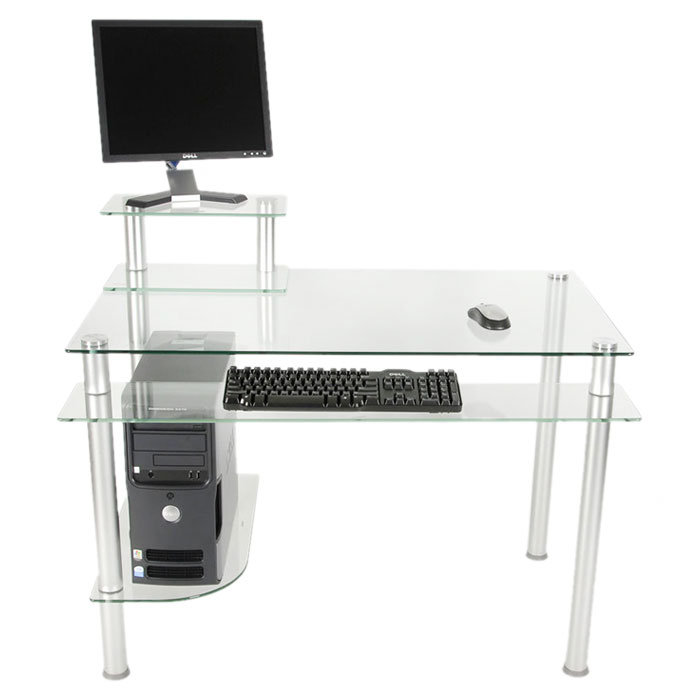 Brayden Studio® Doynton Glass Desk & Reviews | Wayfair