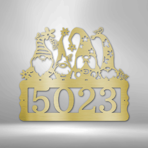 The Holiday Aisle® Elysha Gnome Address Steel Sign Wall Decor | Wayfair