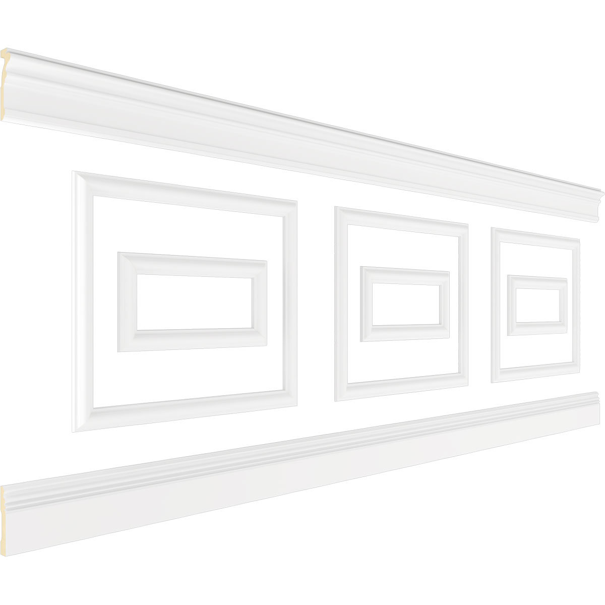 Ekena Millwork Ashford Square Double Panel Traditional Wainscot ...