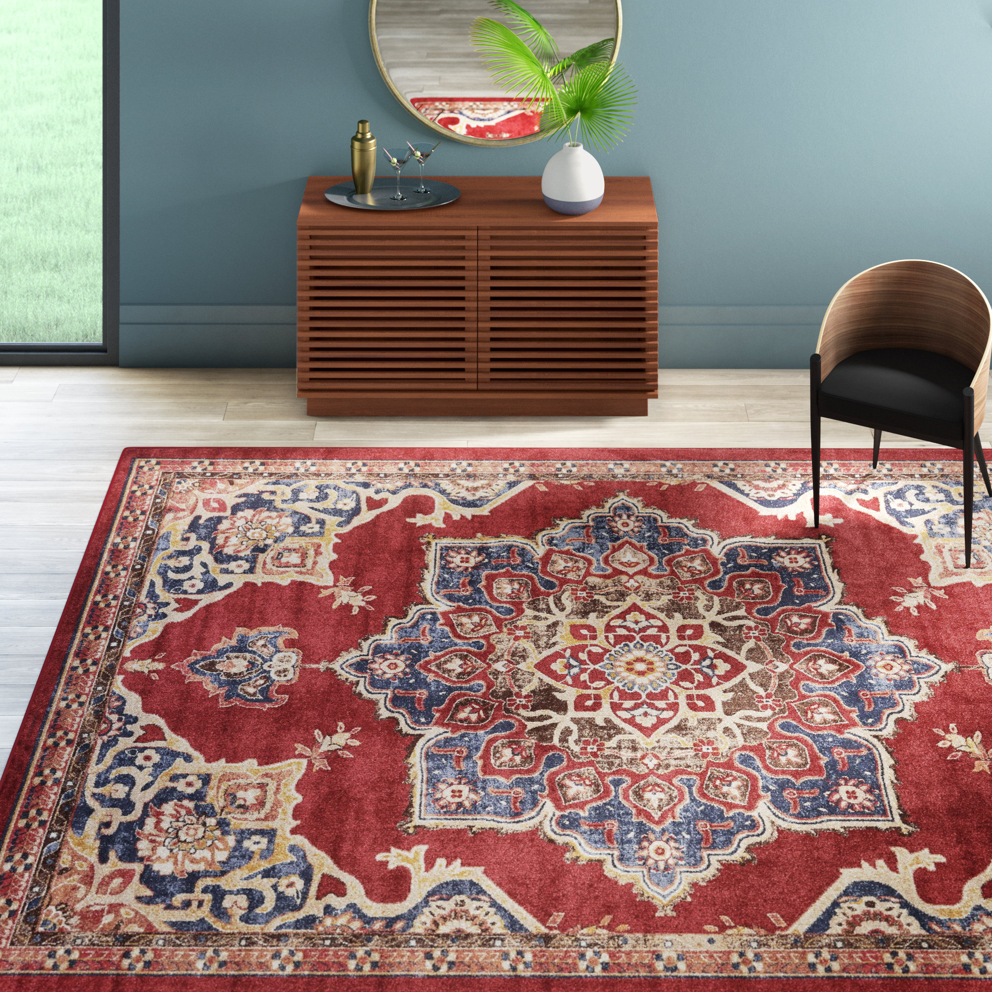 Langley Street Edens Oriental Burgundy Area Rug & Reviews | Wayfair