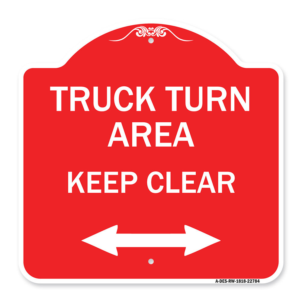 Signmission Designer Series Sign - Truck Turn Area, Keep Clear (With ...
