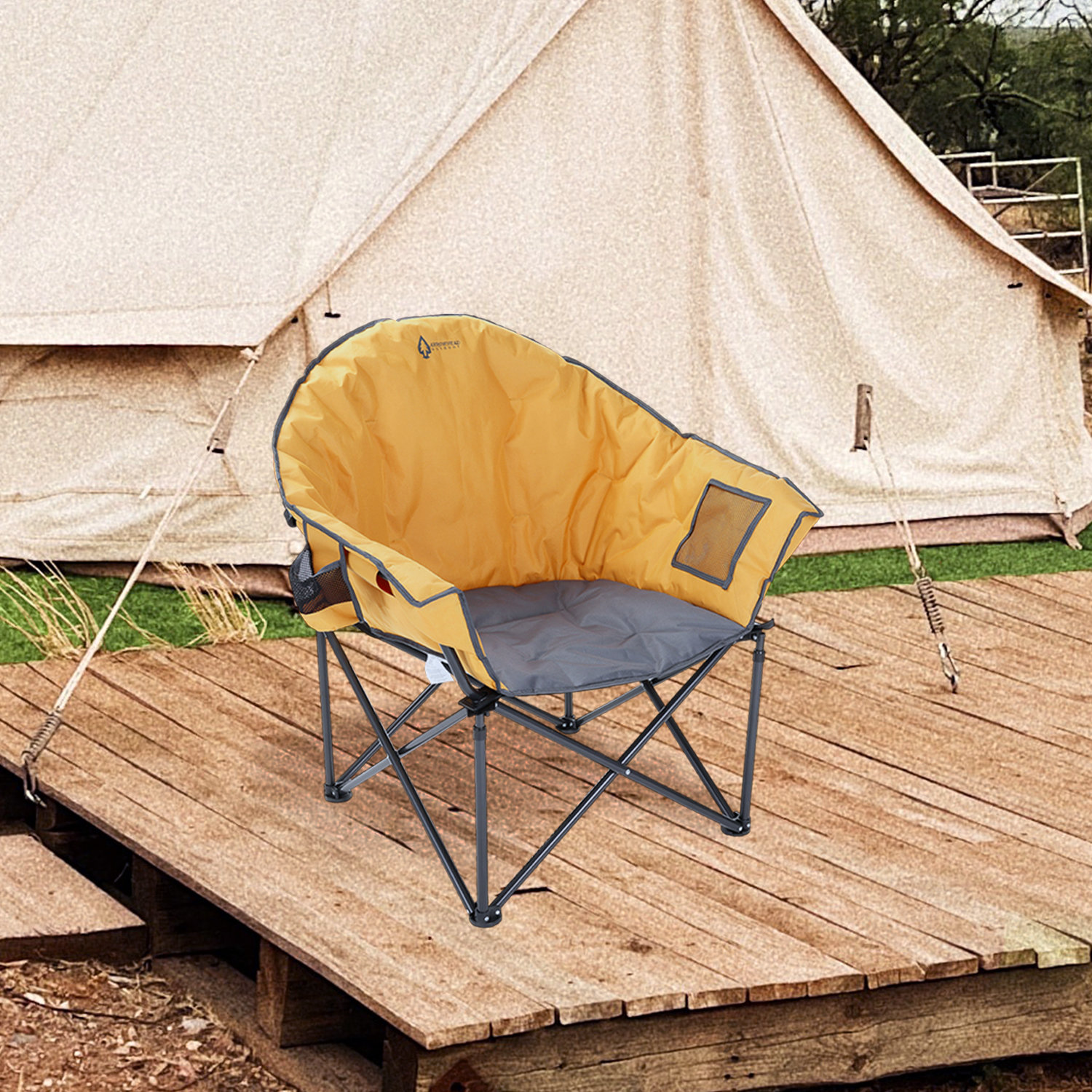ARROWHEAD Outdoor Cozy Club Folding Camping Chair with Cushion ...
