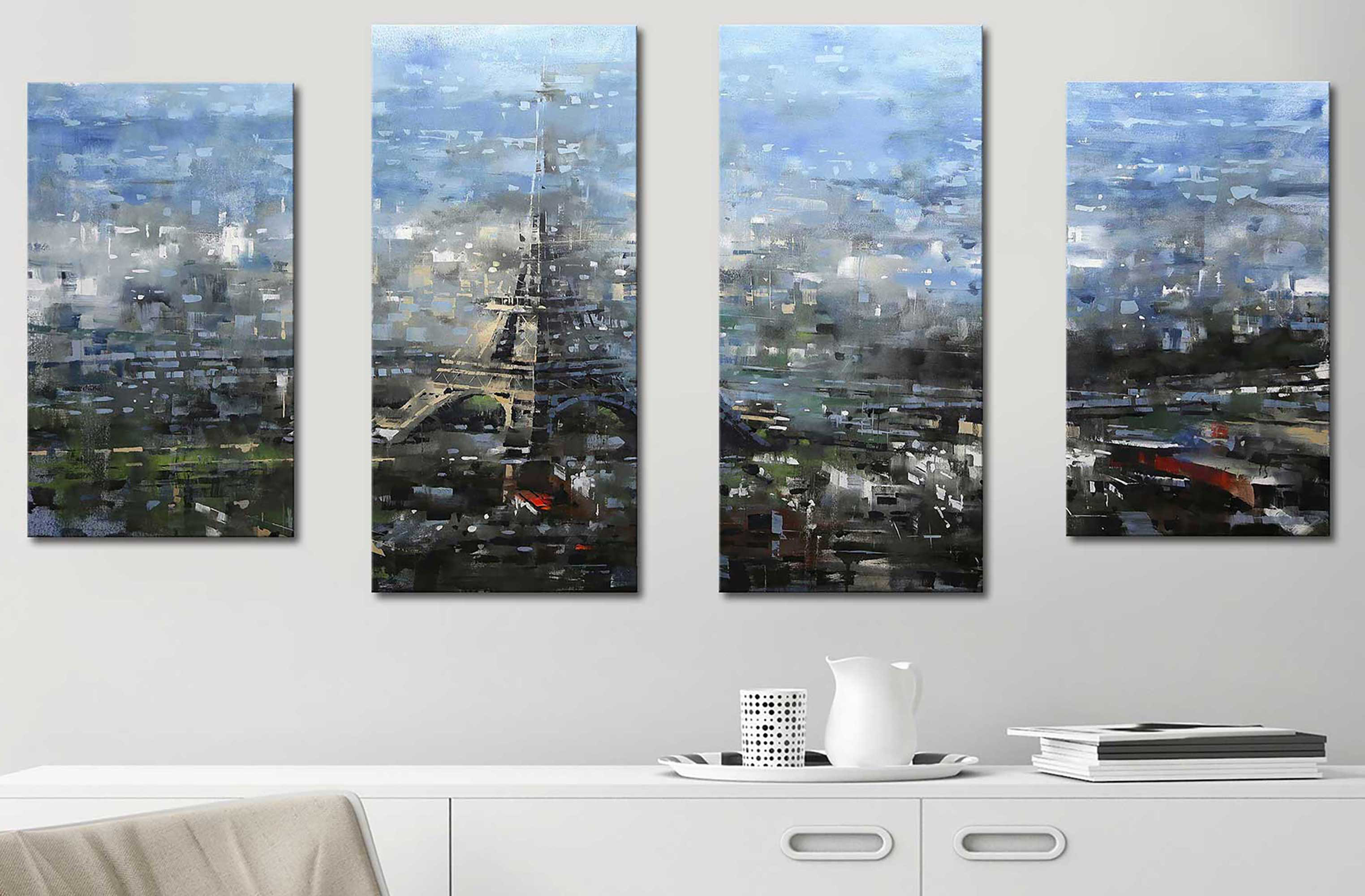 Red Barrel Studio® Blue Paris by Mark Lague - 4 Piece Wrapped Canvas ...