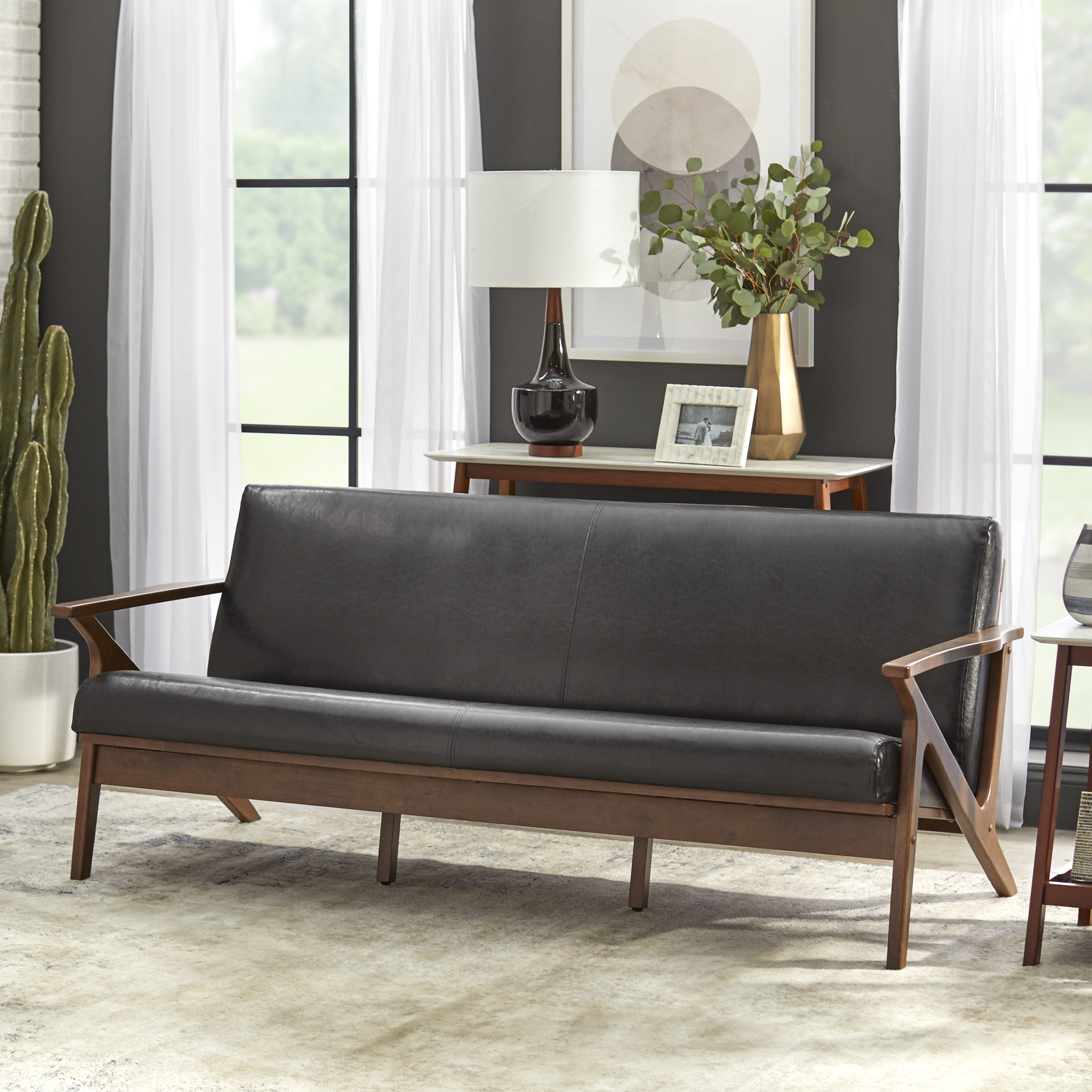 Union Rustic Choudhury 72'' Vegan Leather Sofa | Wayfair