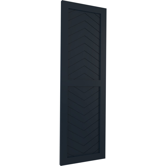 PCI Enterprises True Fit PVC Two Panel Chevron Modern Style Fixed Mount ...