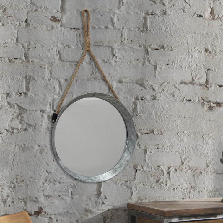 Gracie Oaks Donna Suspended Galvanized Accent Wall Mirror & Reviews ...
