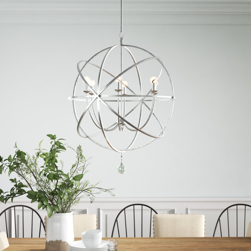 Greyleigh™ Jayden 6 - Light Statement Globe Chandelier with Hand Blown ...