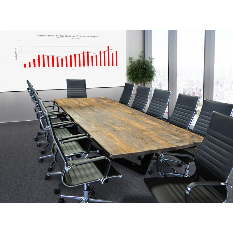 SolisPatio Rectangular Solid Wood Conference Table and Chair Set ...