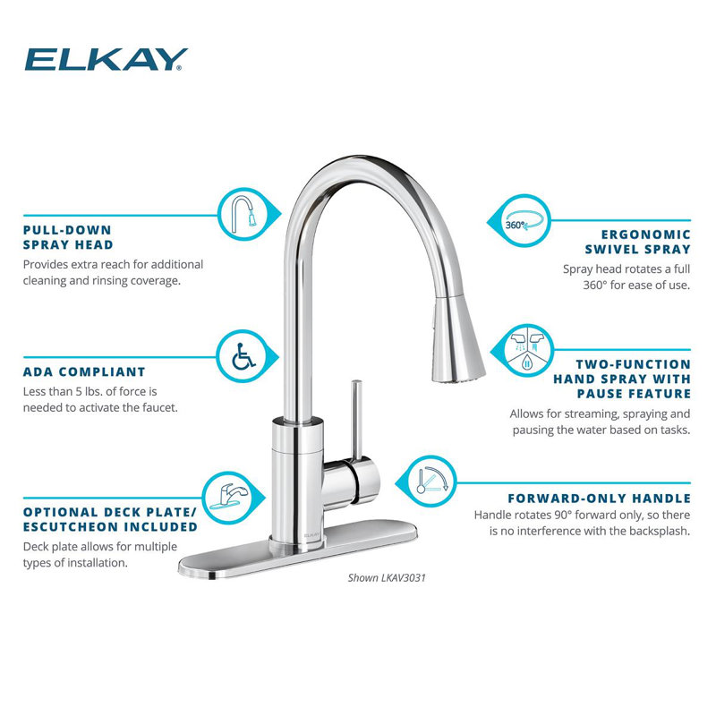 Elkay Pull Down Kitchen Faucet & Reviews | Wayfair